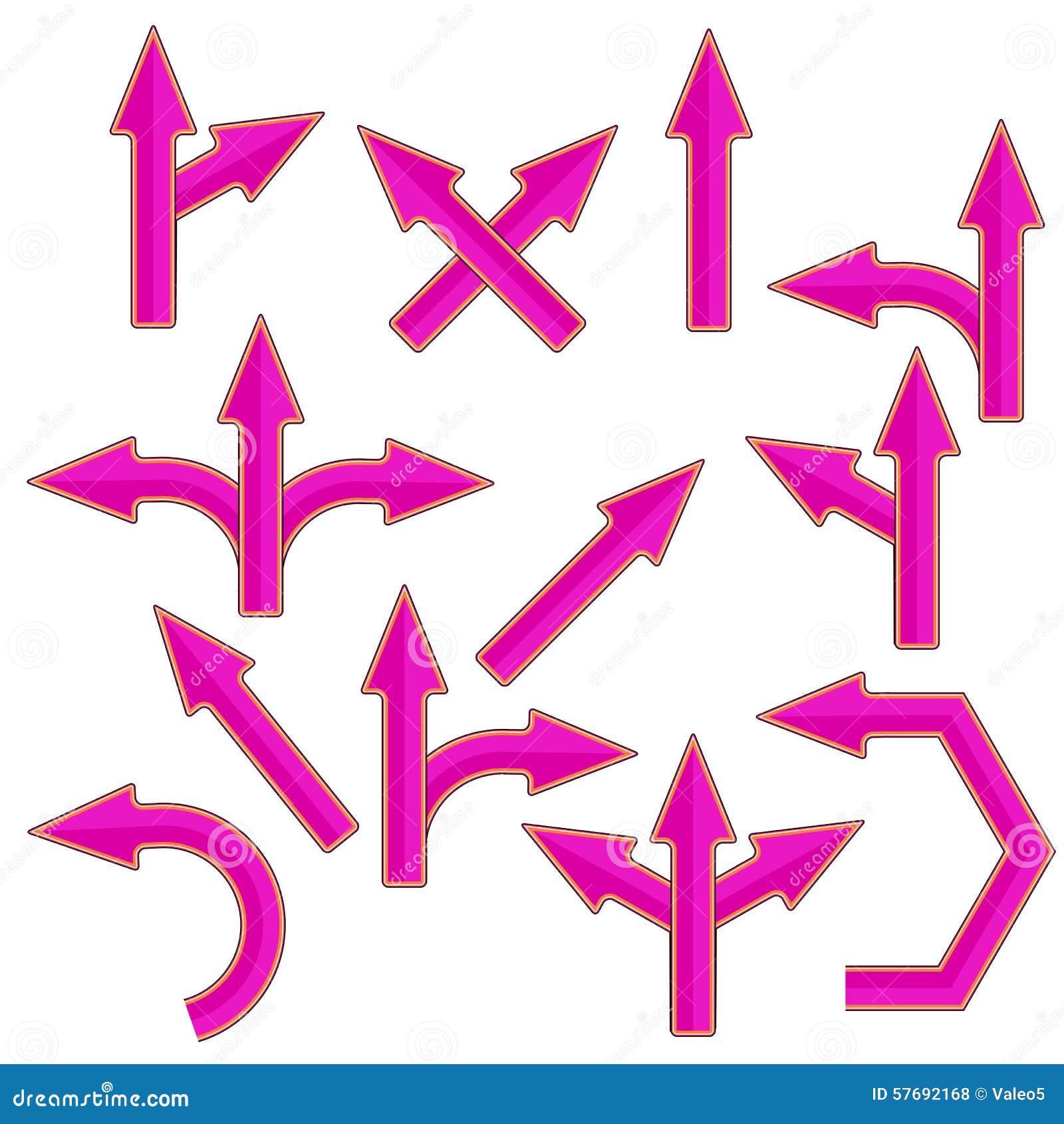 Pink Arrows stock illustration. Illustration of design - 57692168