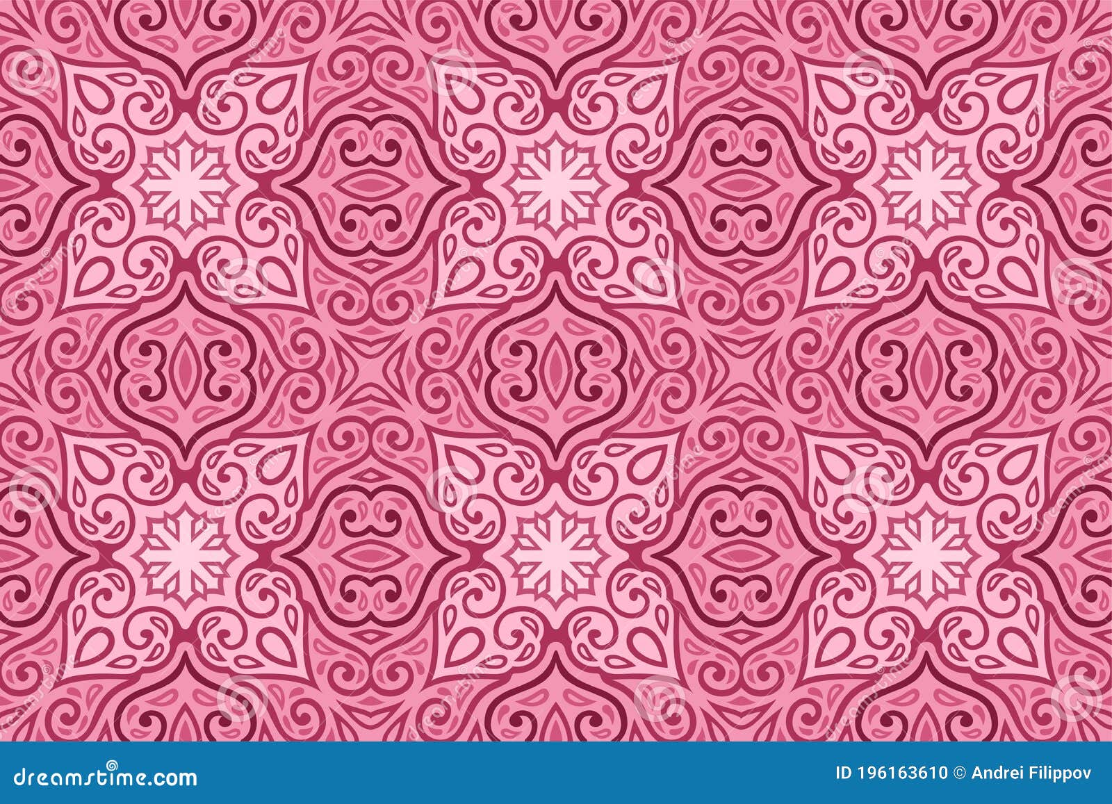Pink Art with Romantic Seamless Tile Pattern Stock Vector ...