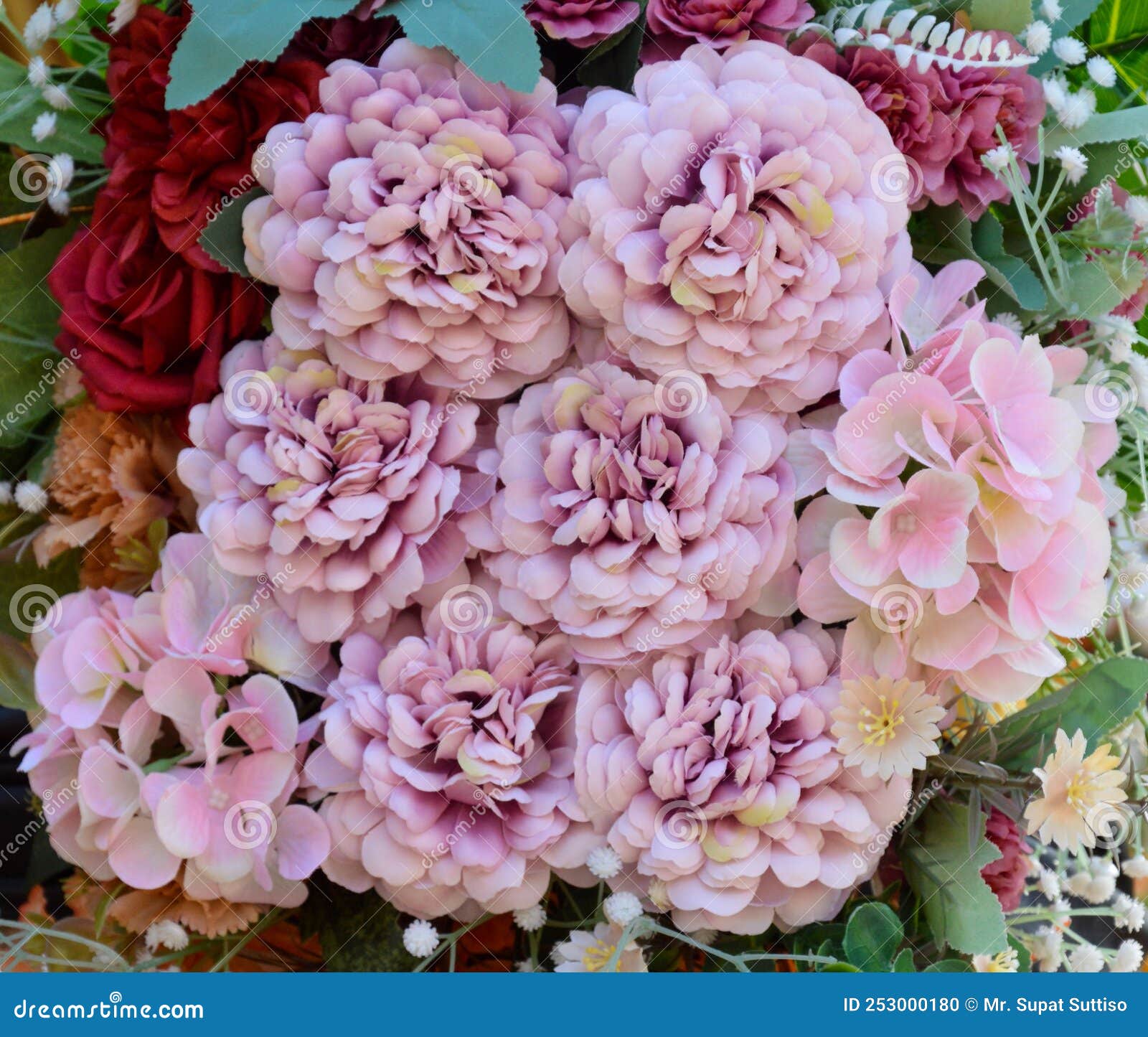 Pink Artificial Flowers in Clusters Background Design, Wallpaper ...