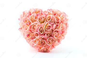 Pink Artificial Roses Heart Stock Photo - Image of isolated, february ...