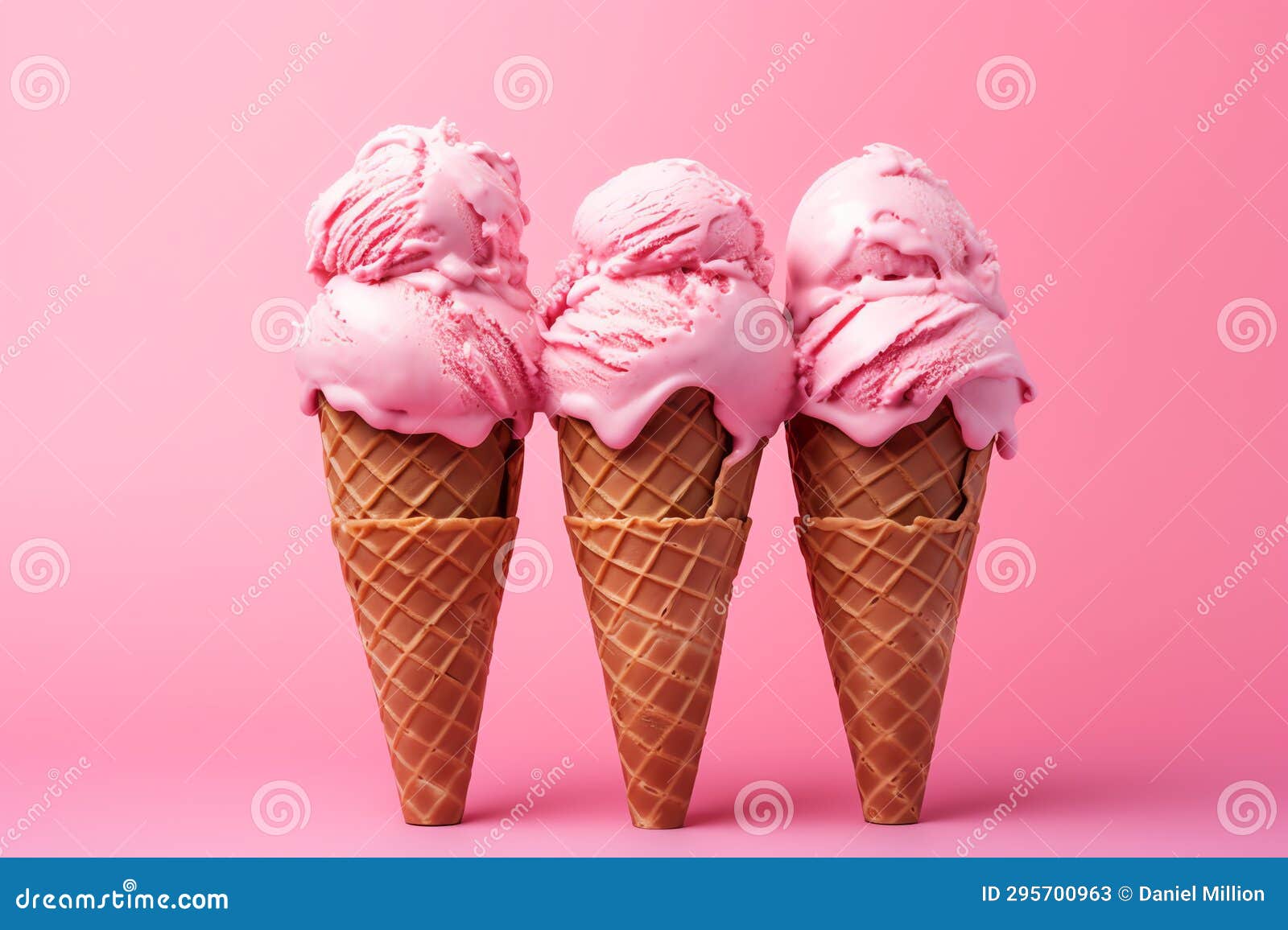 Pink Artisanal Ice Cream Cones, Pink Life Royalty-Free Stock ...