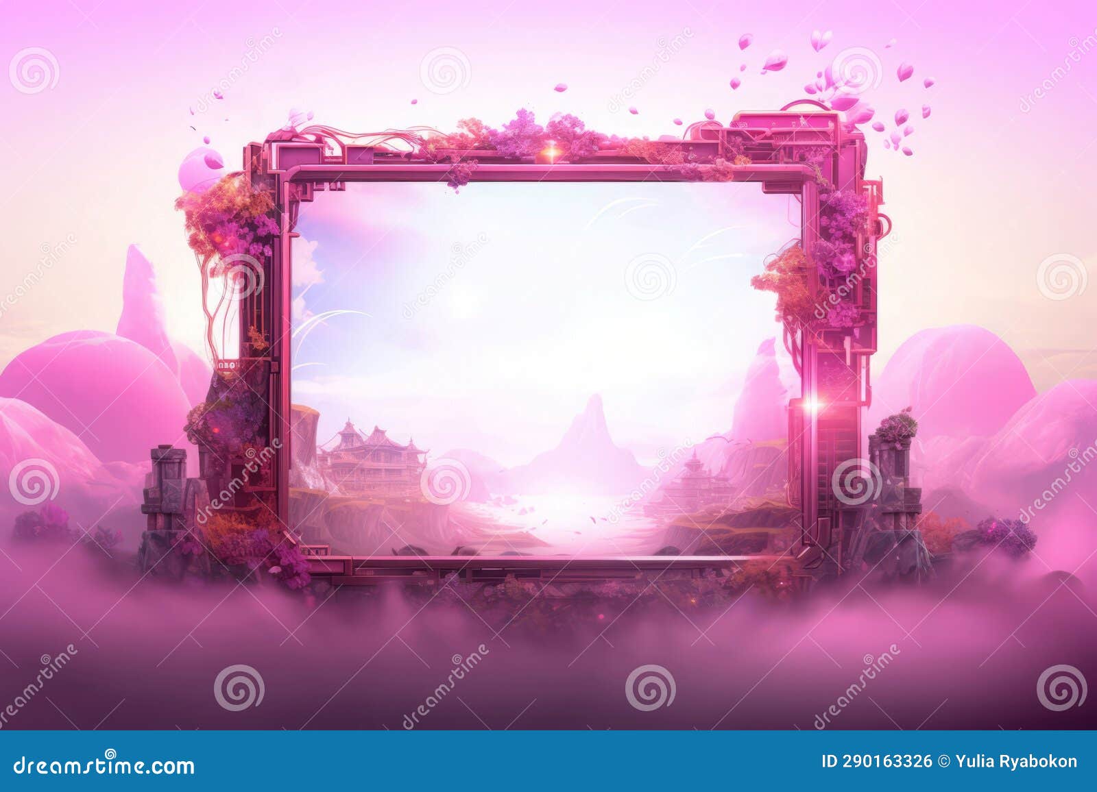 Pink Avatar Flower Frame Empty Game. Generate Ai Stock Photo - Image of ...