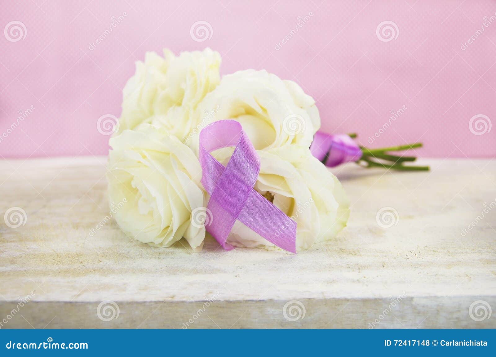 Pink Awareness Ribbon with Roses Stock Photo - Image of awareness ...