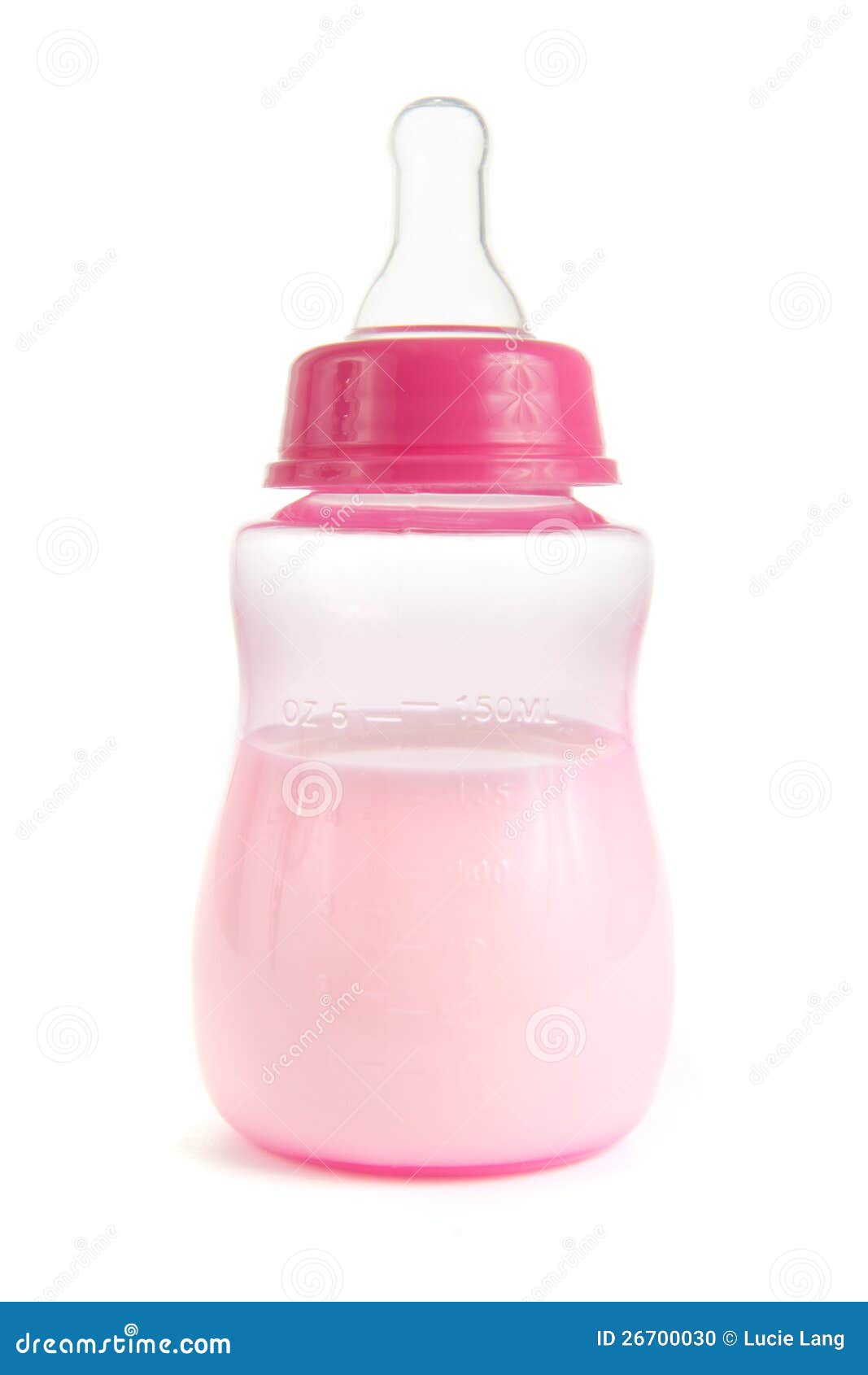 Pink Babies Bottle on White Stock Photo - Image of bottle, equipment ...