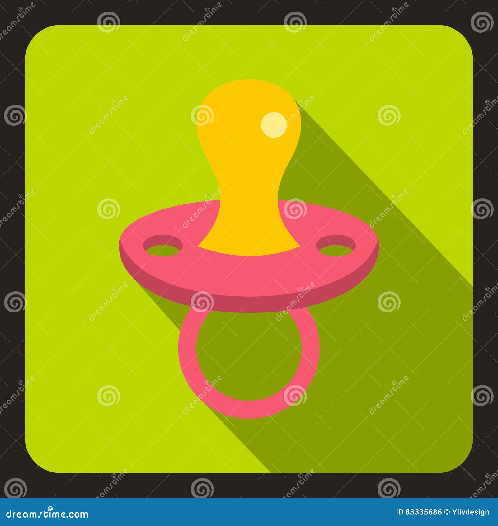 Pink Baby Pacifier Icon, Flat Style Stock Vector - Illustration of flat ...