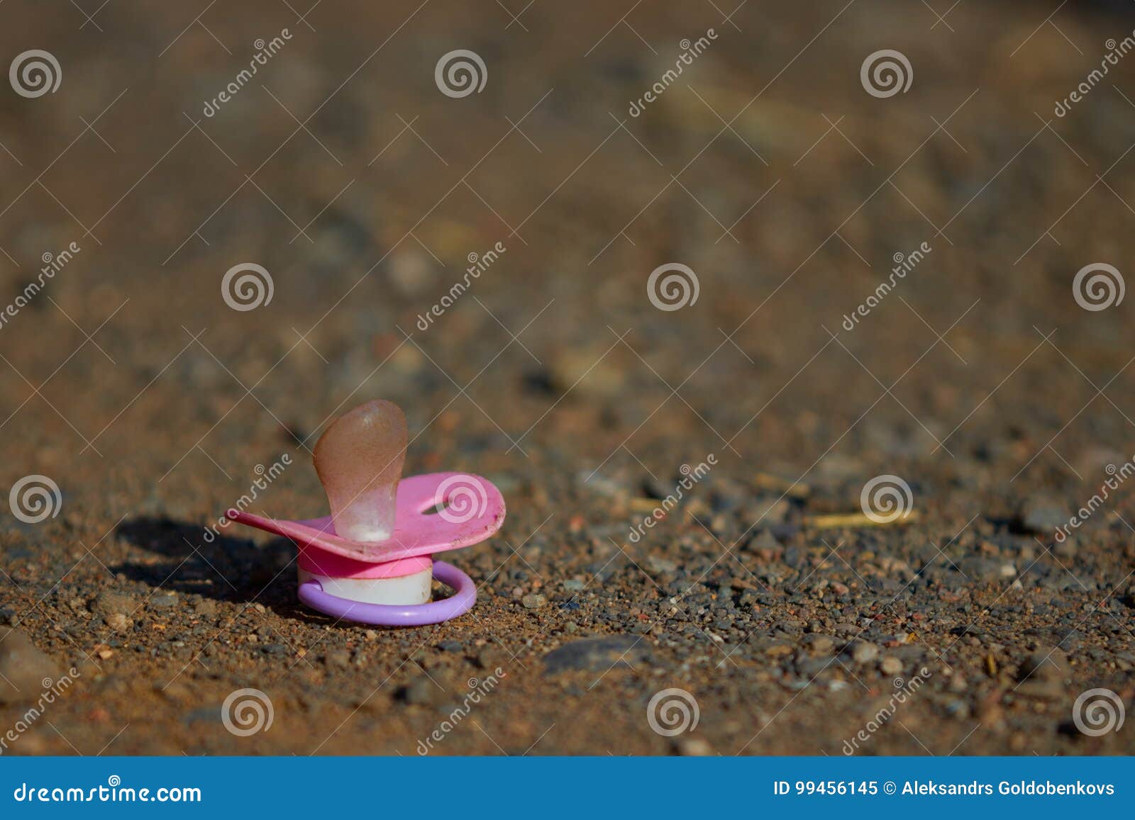 Pink baby pacifier. stock image. Image of little, ground - 99456145