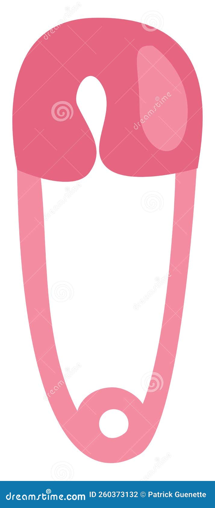 Pink baby pin, icon stock vector. Illustration of cloth - 260373132