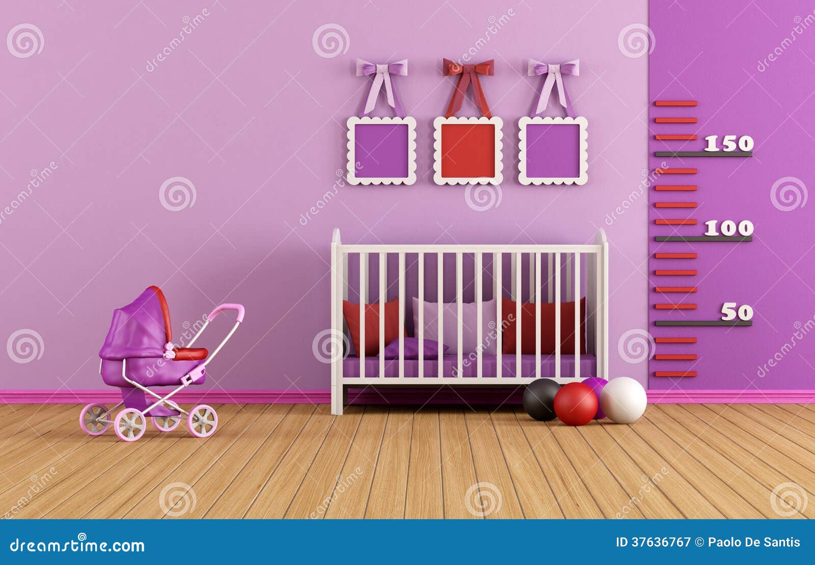 Pink baby room stock illustration. Illustration of baby - 37636767