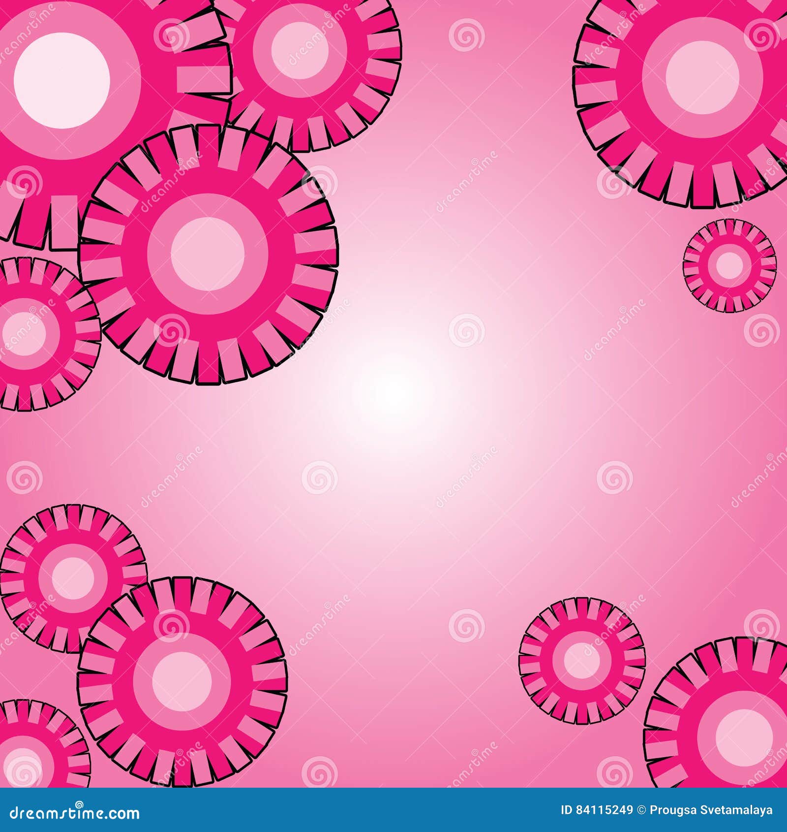 Pink Background with Abstract Circles Design Stock Vector ...