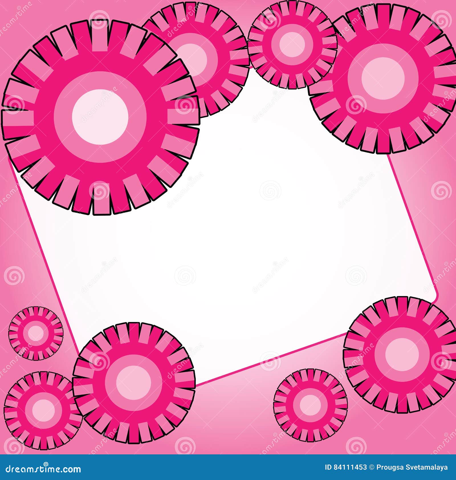 Pink Background with Abstract Circles Design Template Stock Vector ...
