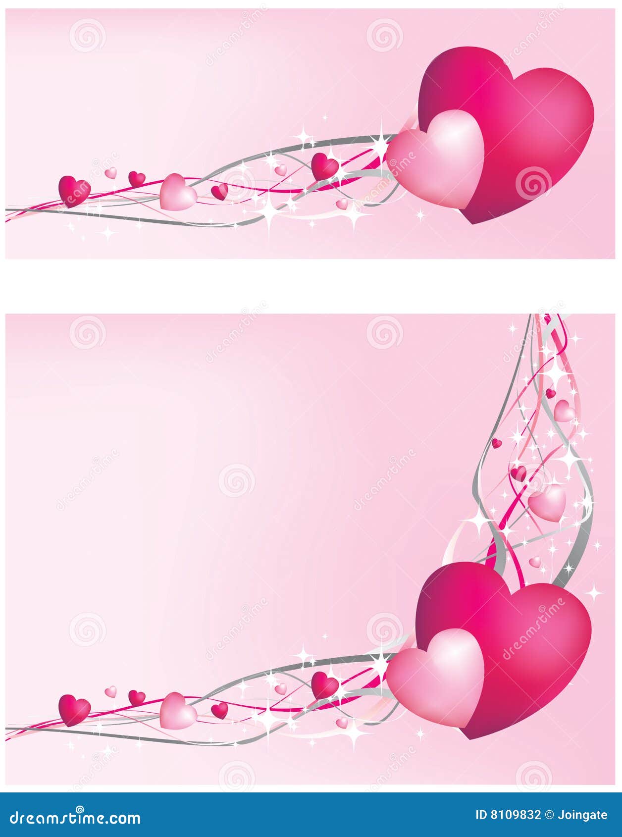 Pink Background and Banner Hearts Stock Illustration - Illustration of ...