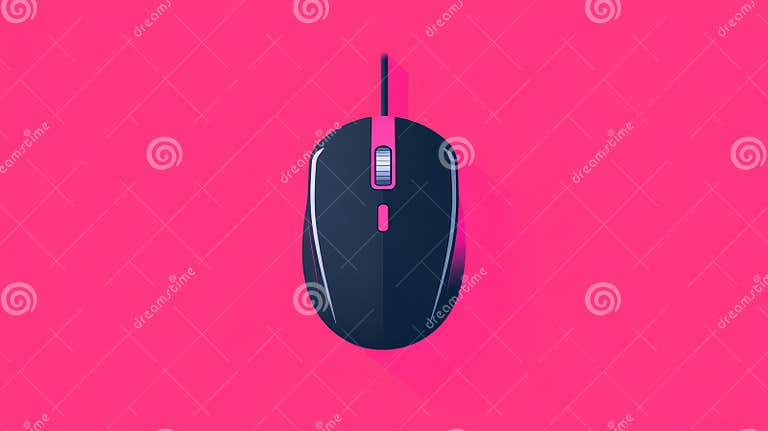 Pink Background Computer Mouse Technology Digital Input Device Clicking ...