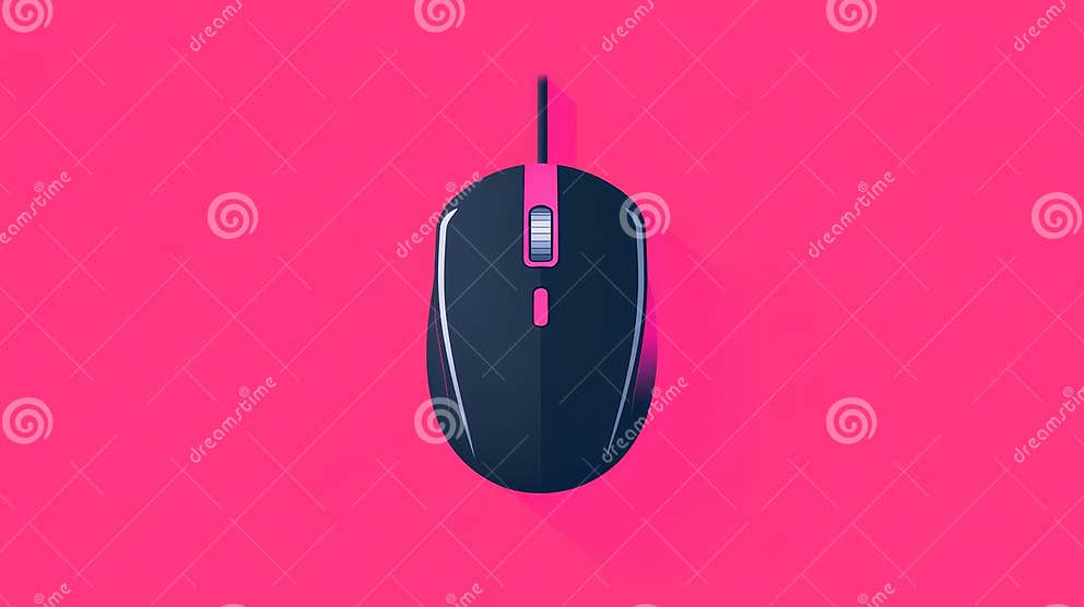 Pink Background Computer Mouse Technology Digital Input Device Clicking ...