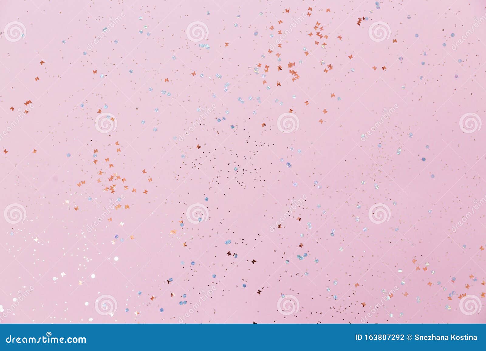 Pink Background and Confetti. Banner for Designers. Bright. Stock Photo ...