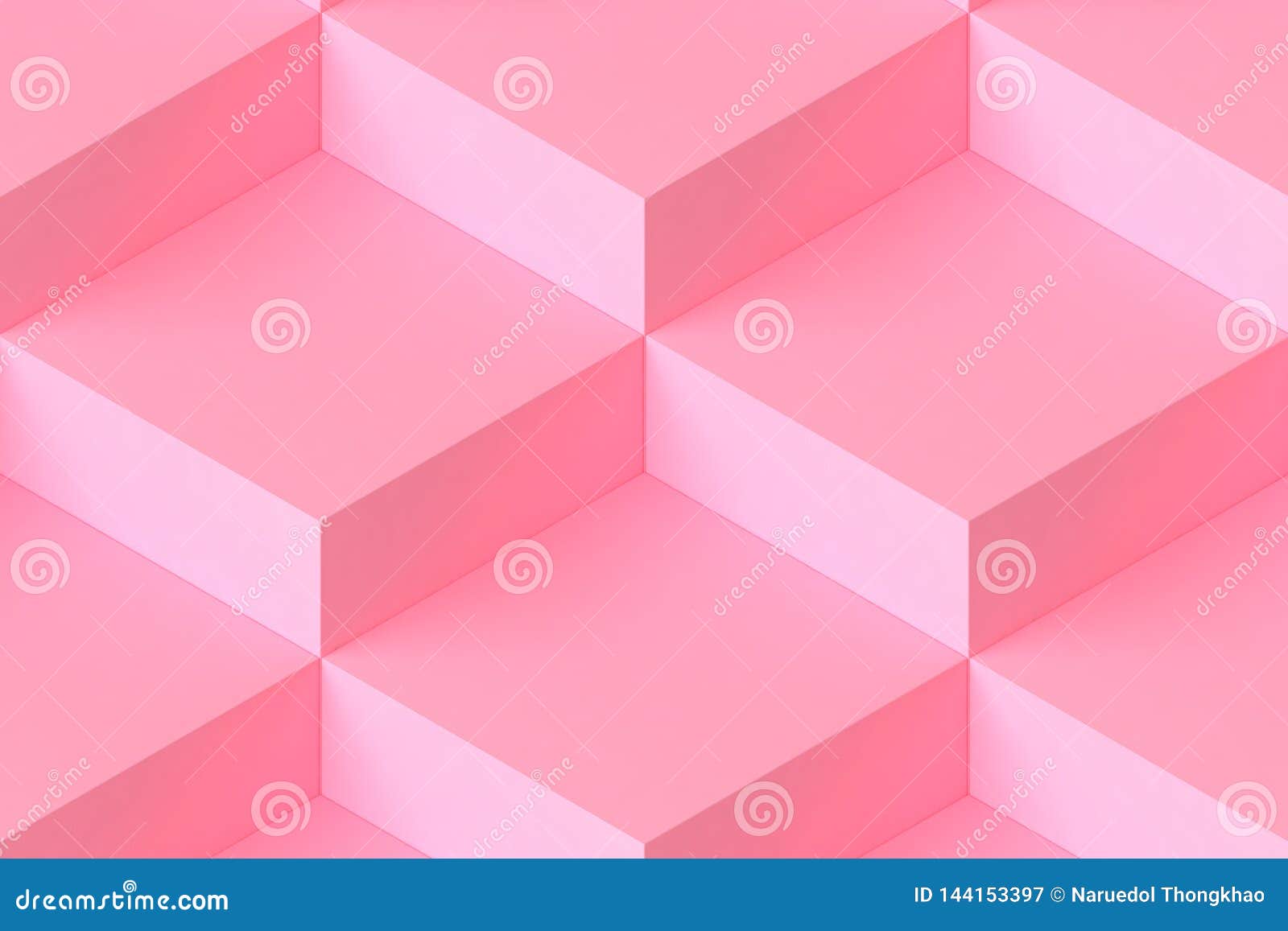 Pink Background 3d Rendering Square Modular Closeup Step Abstract Stock ...
