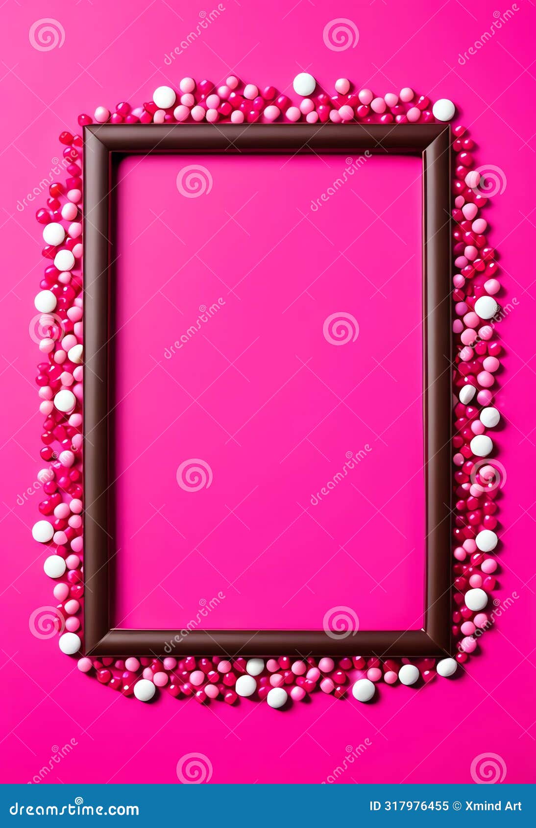 Pink Background Frame with Candy Stock Illustration - Illustration of ...