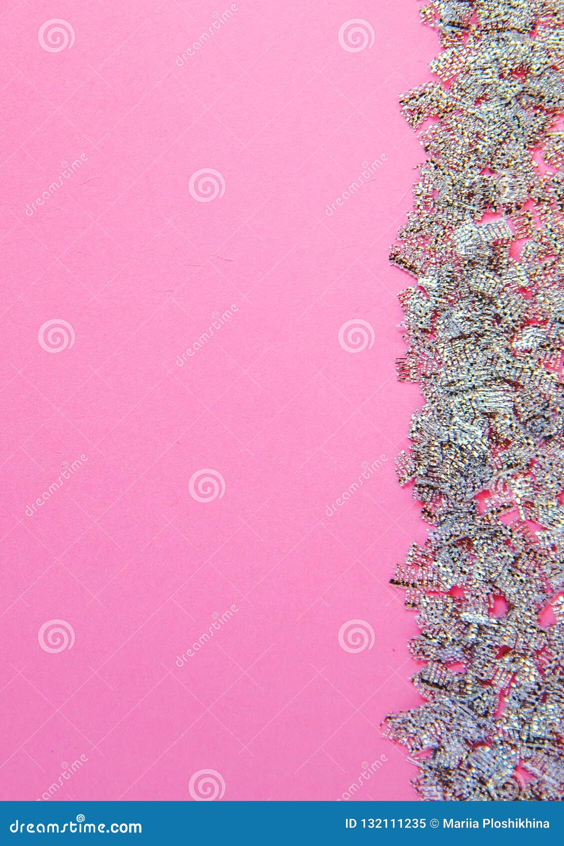 Pink Background with Glitter Create One Side Frame. Stock Image - Image ...