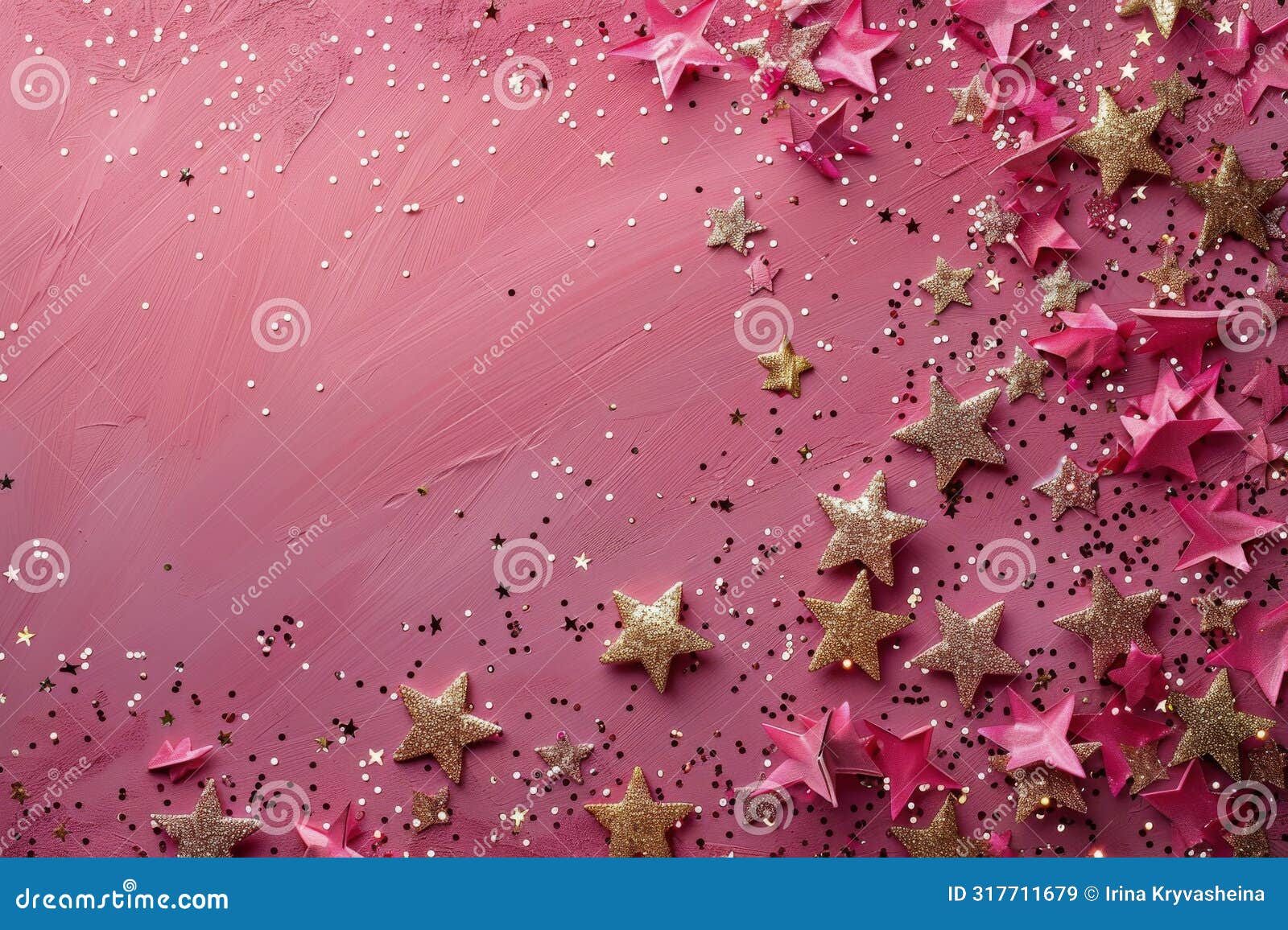 Pink Background with Gold Stars Stock Image - Image of glamorous ...