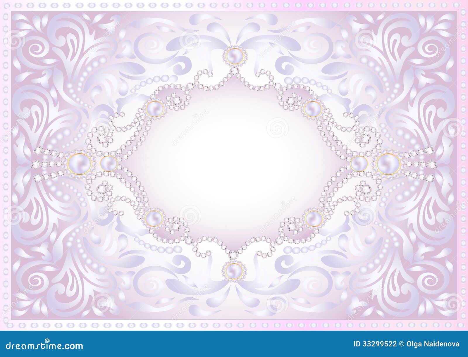 Of a Pink Background with Jewels for Invitation Stock Vector ...