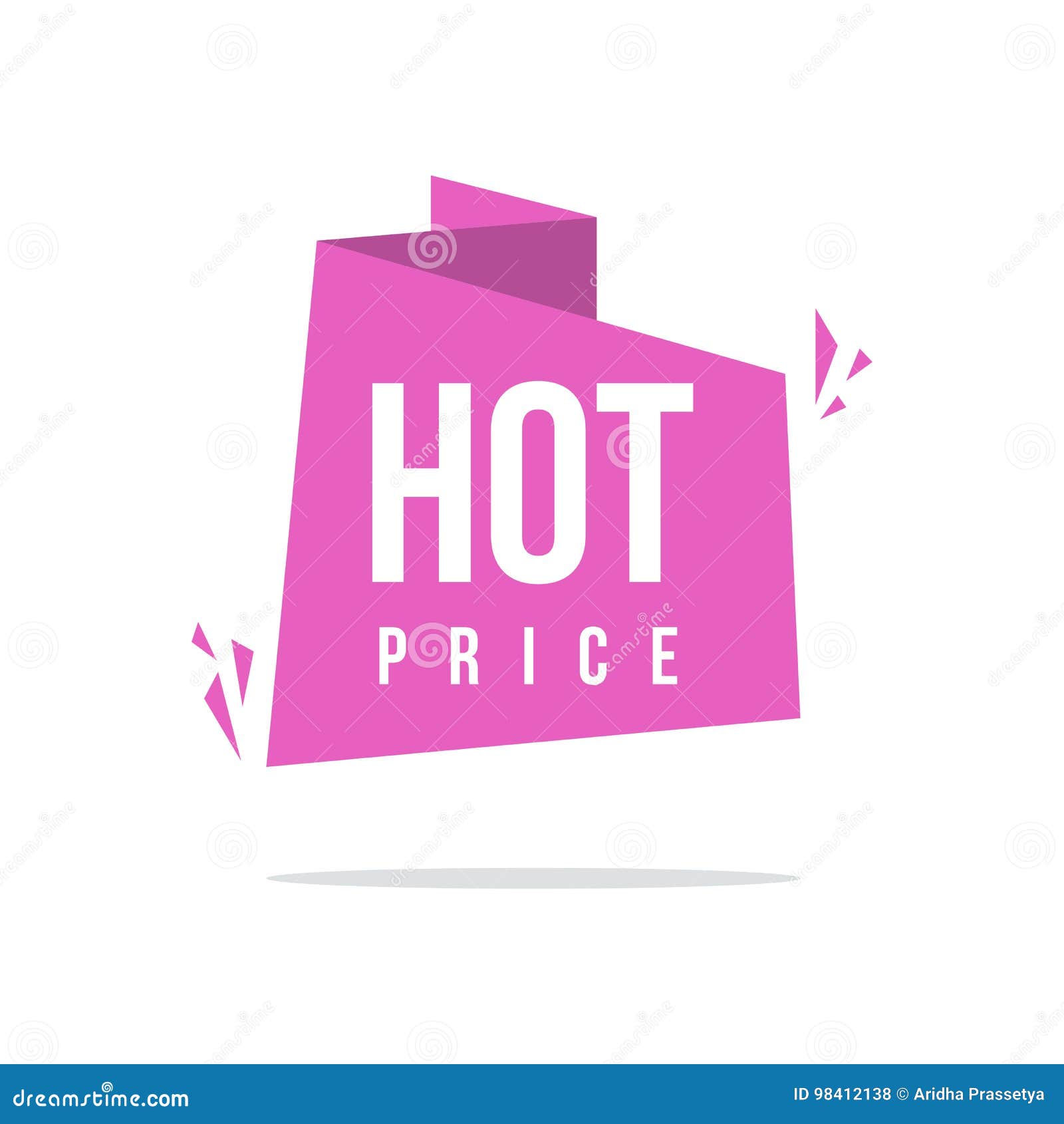 Pink Background Price Label Style Special Offer Stock Vector ...