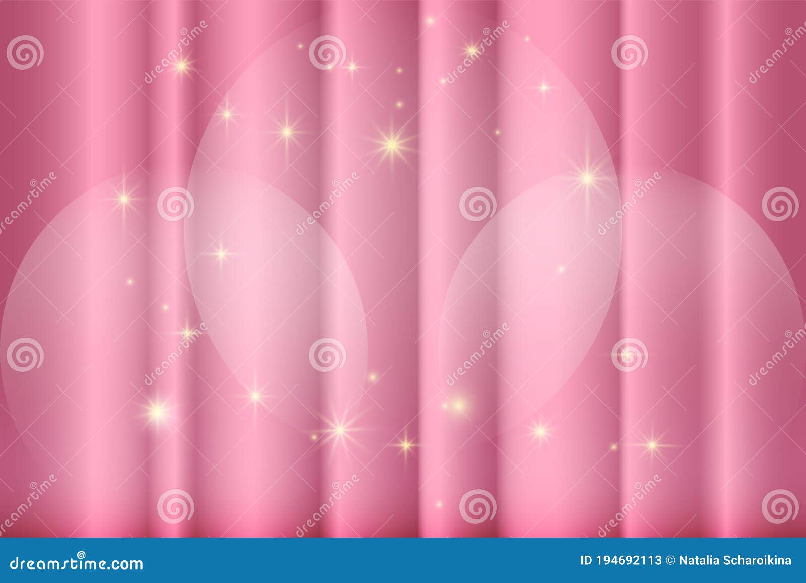 Pink Background, Stage with Pink Curtain, Spotlight and Stars Stock ...