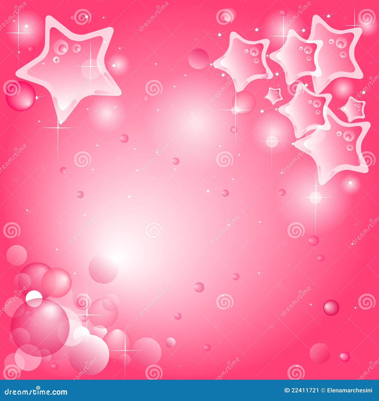 Pink Background with Stars and Bubbles Stock Vector - Illustration of ...