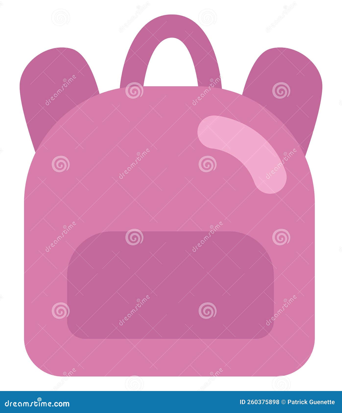 Pink backpack, icon stock vector. Illustration of school - 260375898