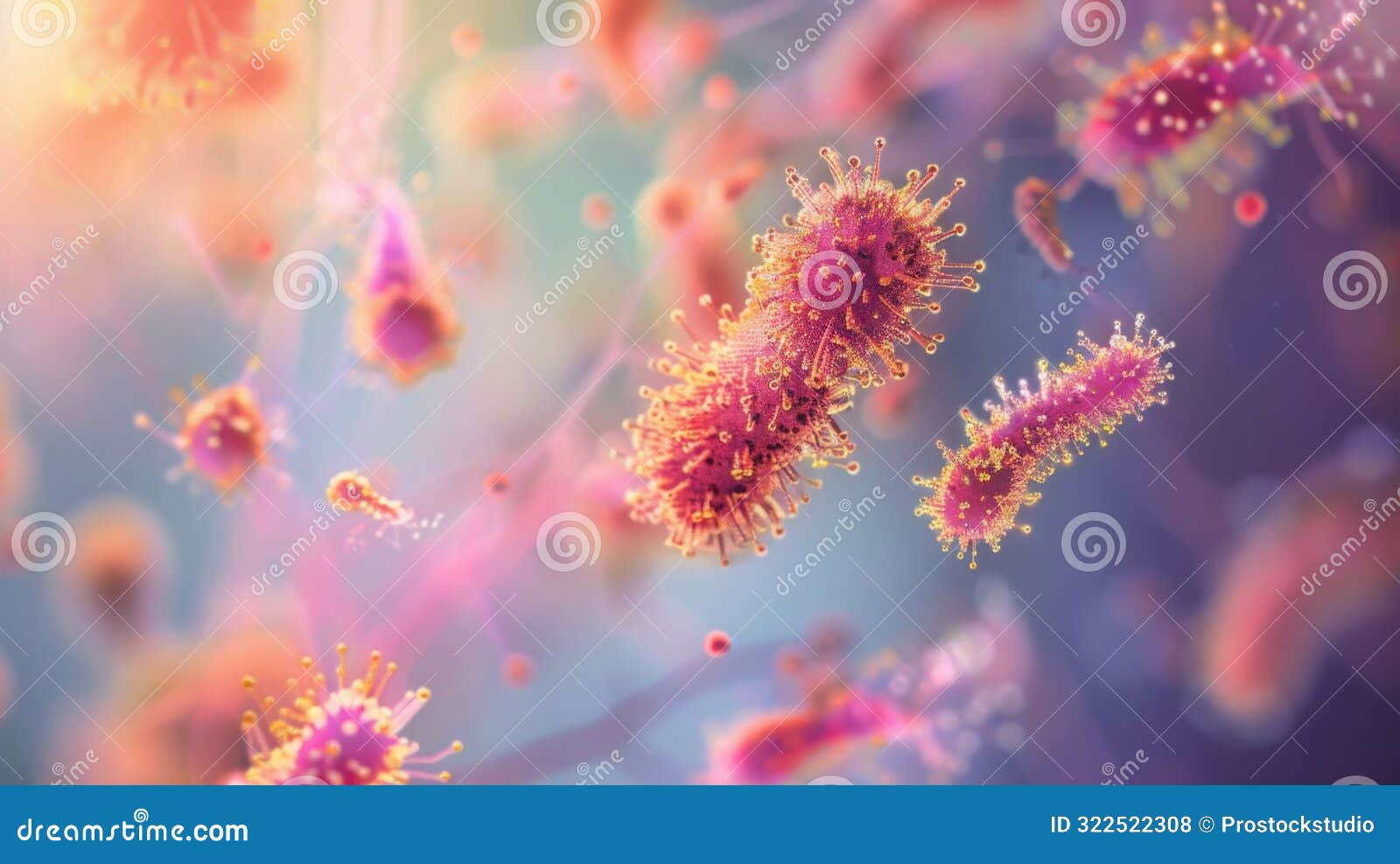 Pink Bacteria Under a Microscope Stock Photo - Image of pink ...