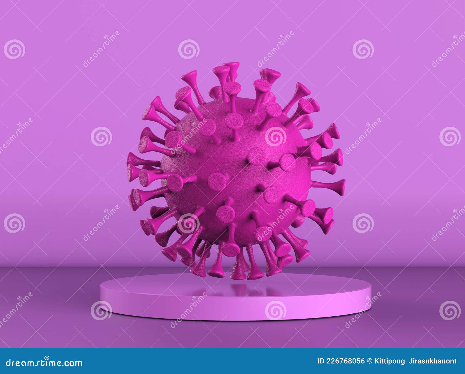 Pink Bacteria or Virus on Pink Background Stock Illustration ...