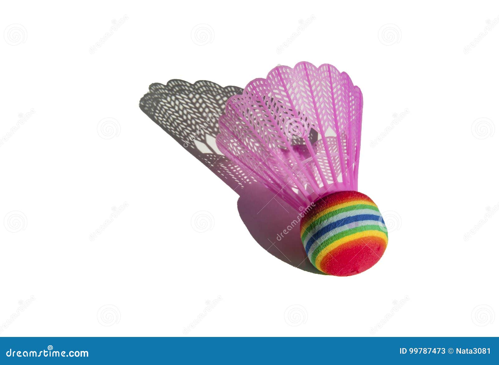 Pink Badminton Shuttlecock Isolated on White. Stock Image - Image of ...