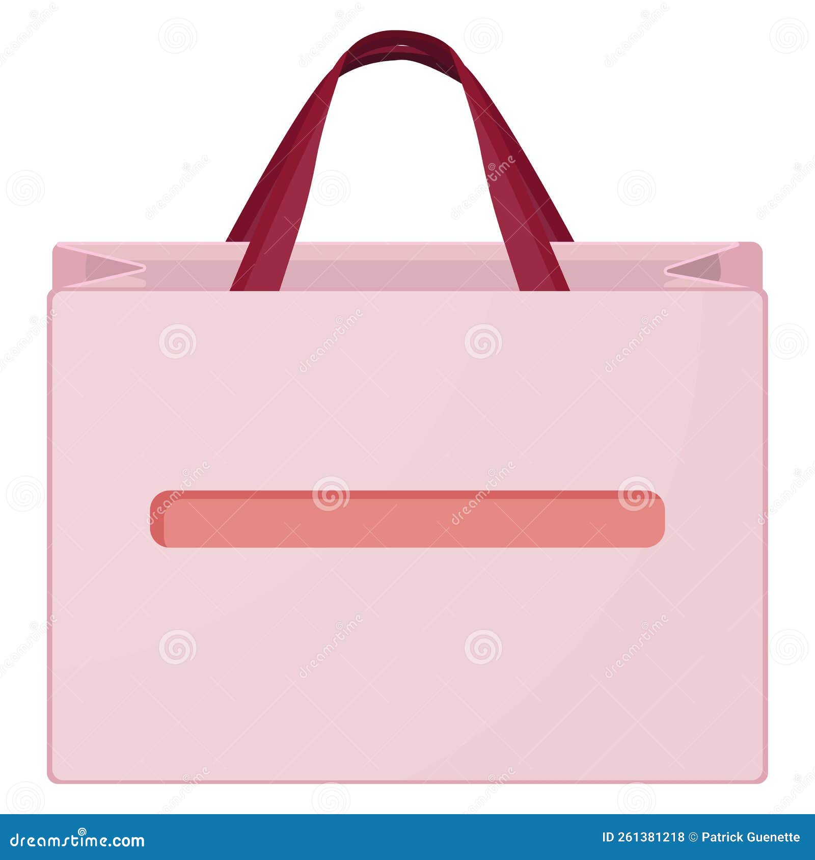 Pink bag, icon stock vector. Illustration of trendy - 261381218