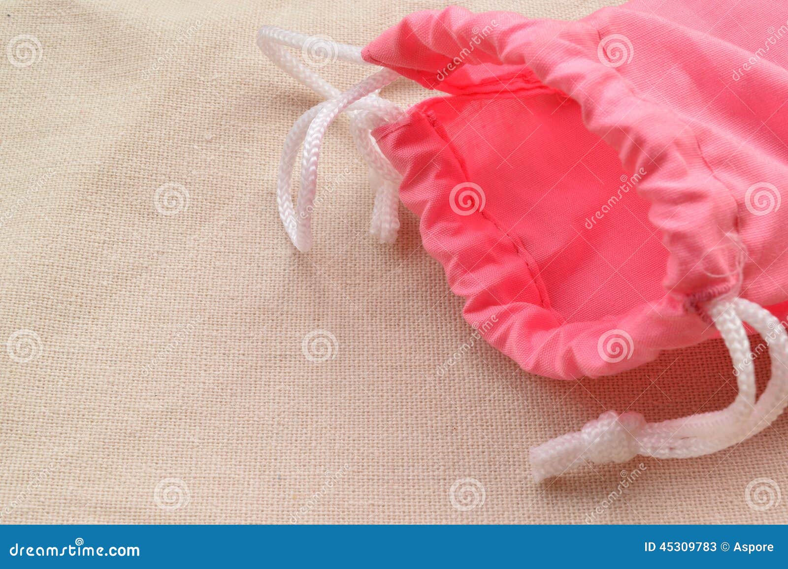 Pink Bag on the Natural Cloth Stock Image - Image of case, large: 45309783