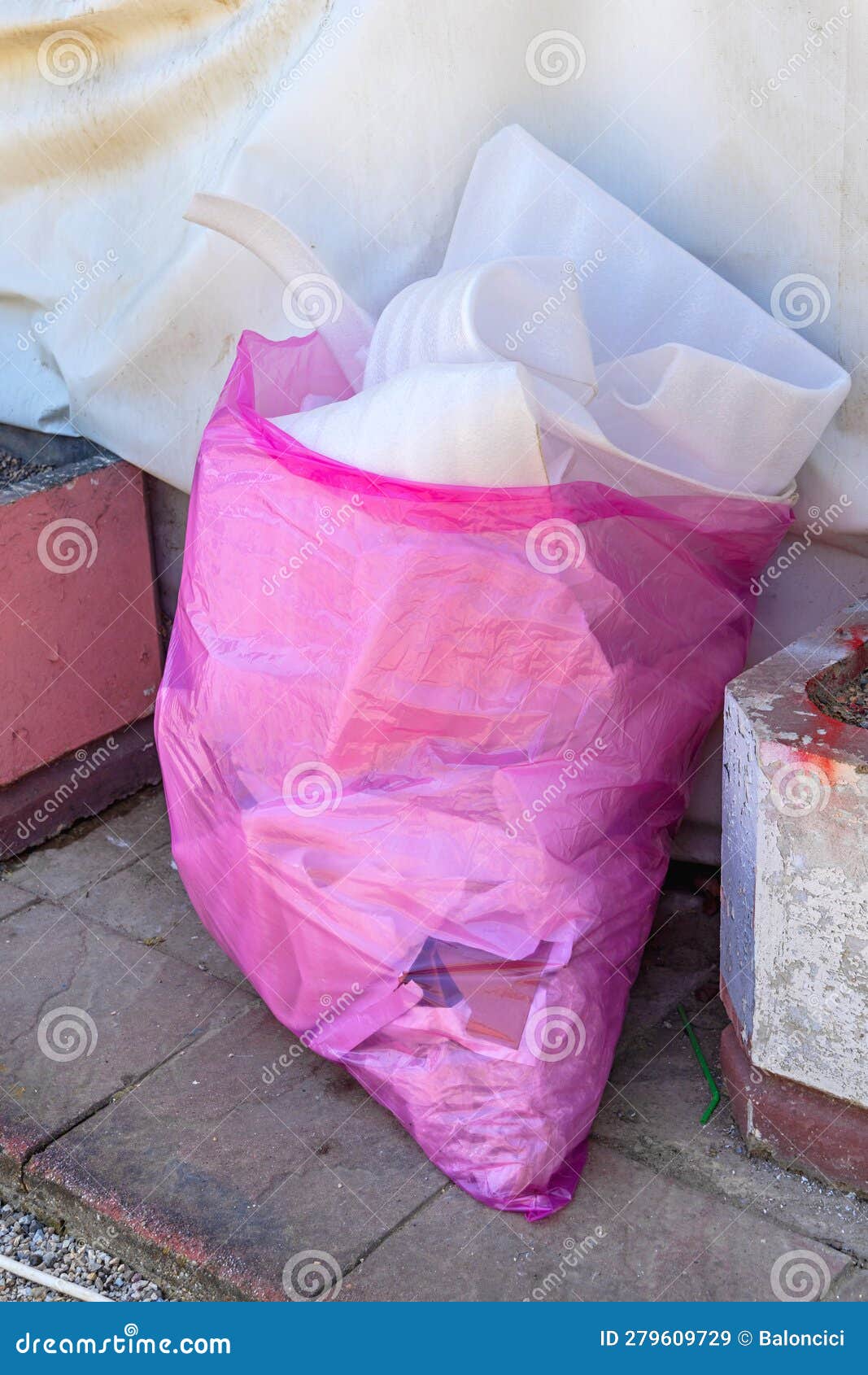 Pink Bag Packaging Material Stock Image - Image of garbage, environment ...