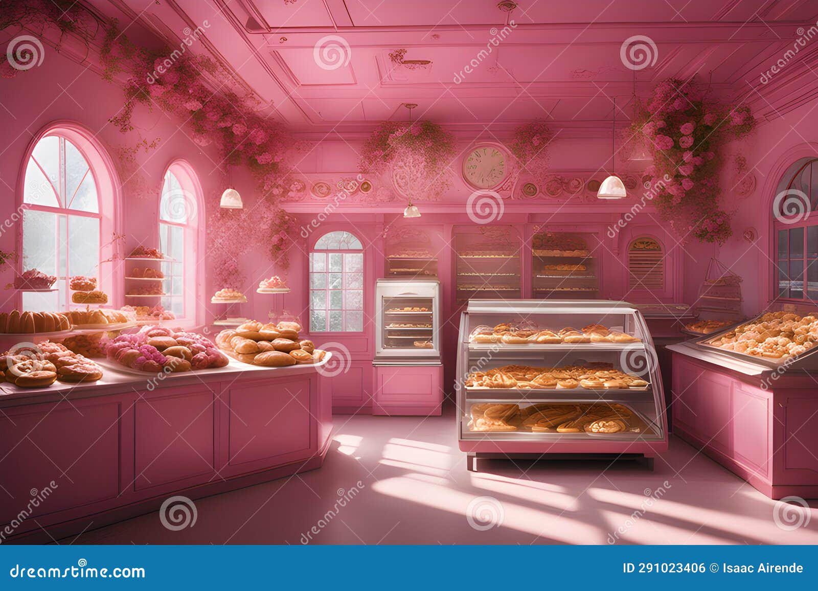 A Pink Bakery with Studio Flowers and Realistic Feel Generated by Ai ...