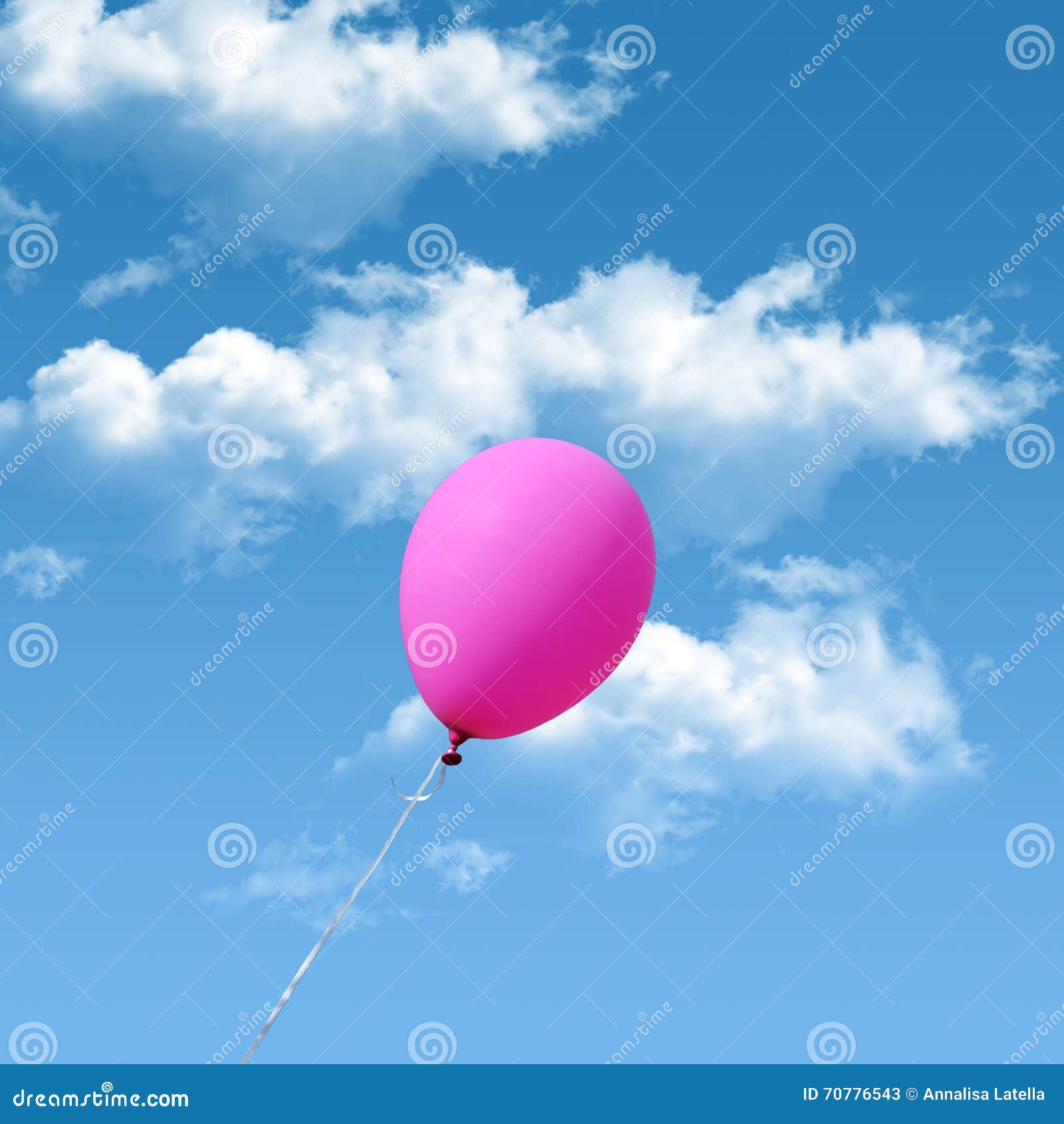 Pink balloon on a blue sky stock image. Image of freedom - 70776543