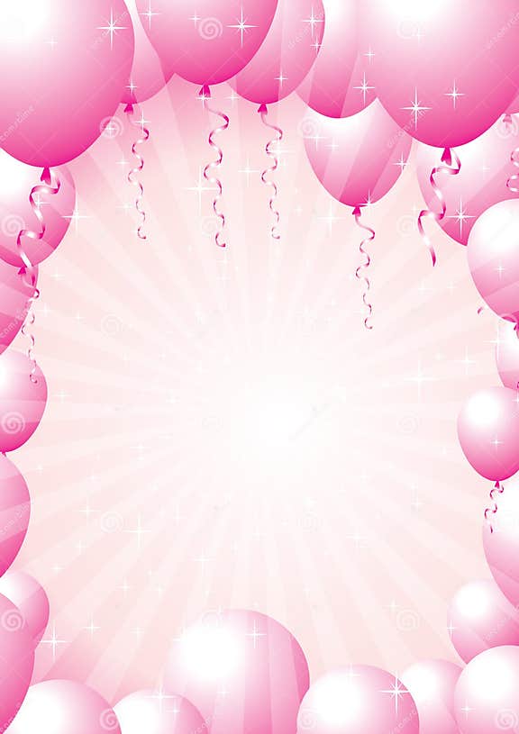 Pink balloon border stock vector. Illustration of lover - 23152476