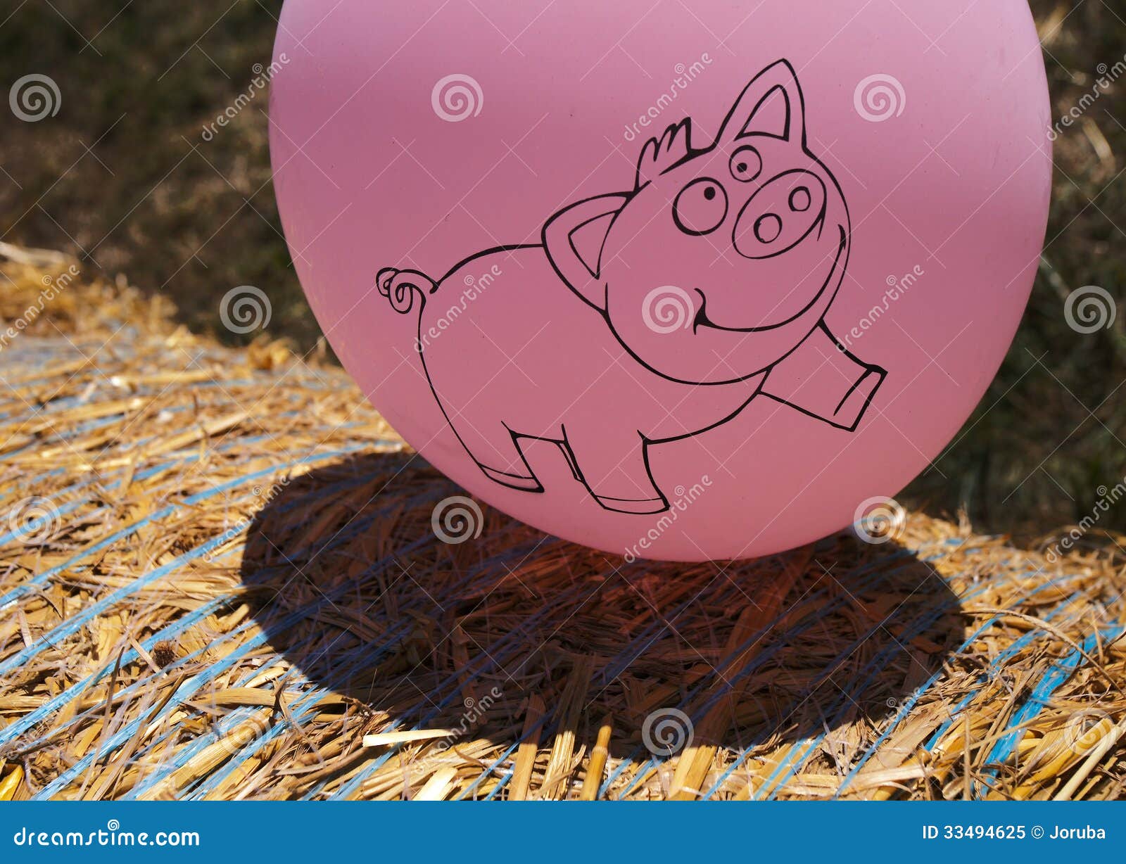 Pink balloon with pig stock image. Image of playful, savings - 33494625