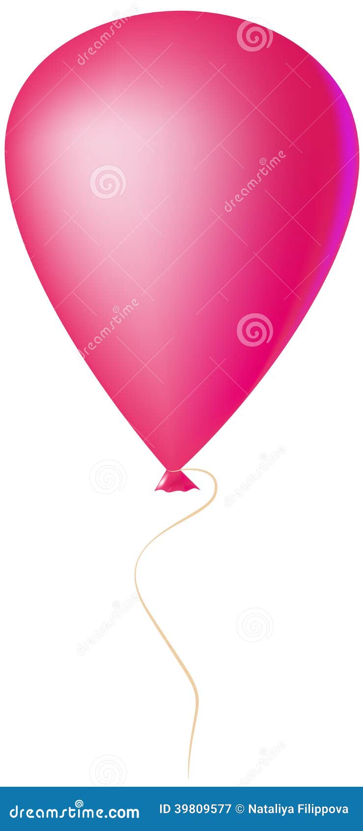 Pink balloon stock vector. Illustration of bright, isolated - 39809577