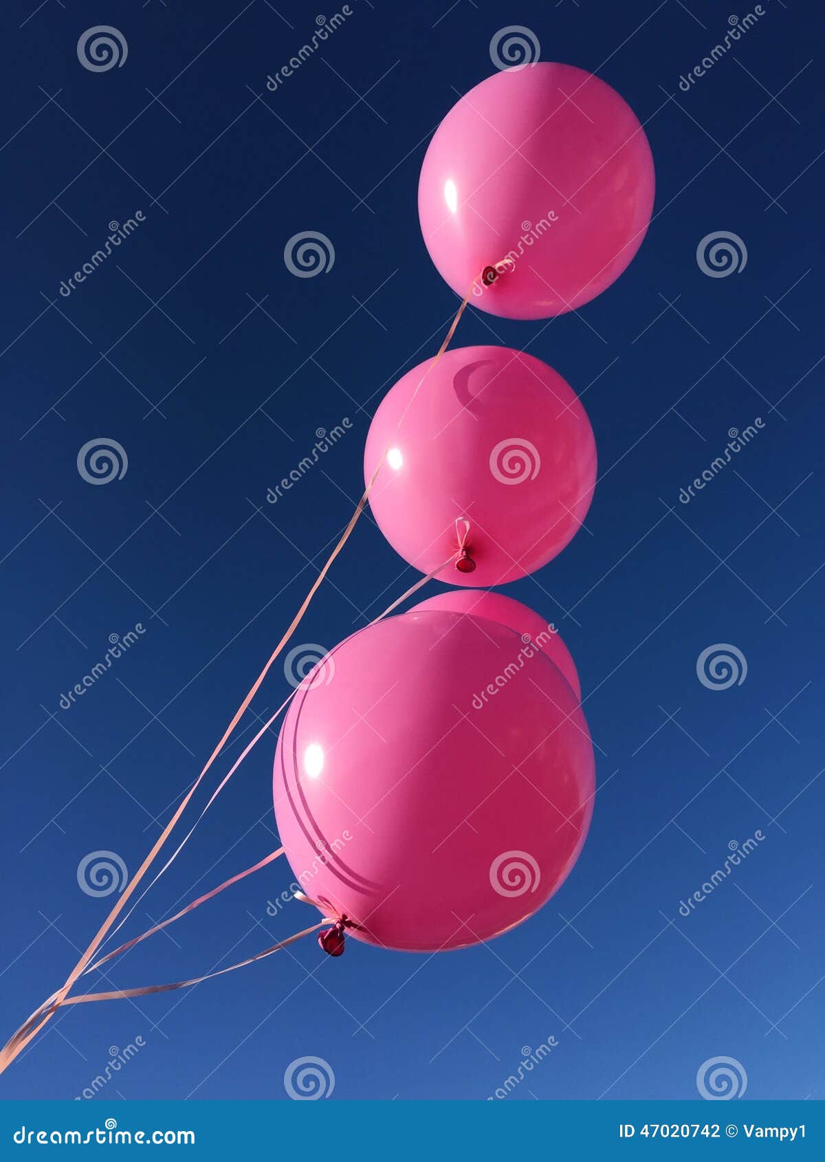 Pink balloons and blue sky stock photo. Image of flying - 47020742