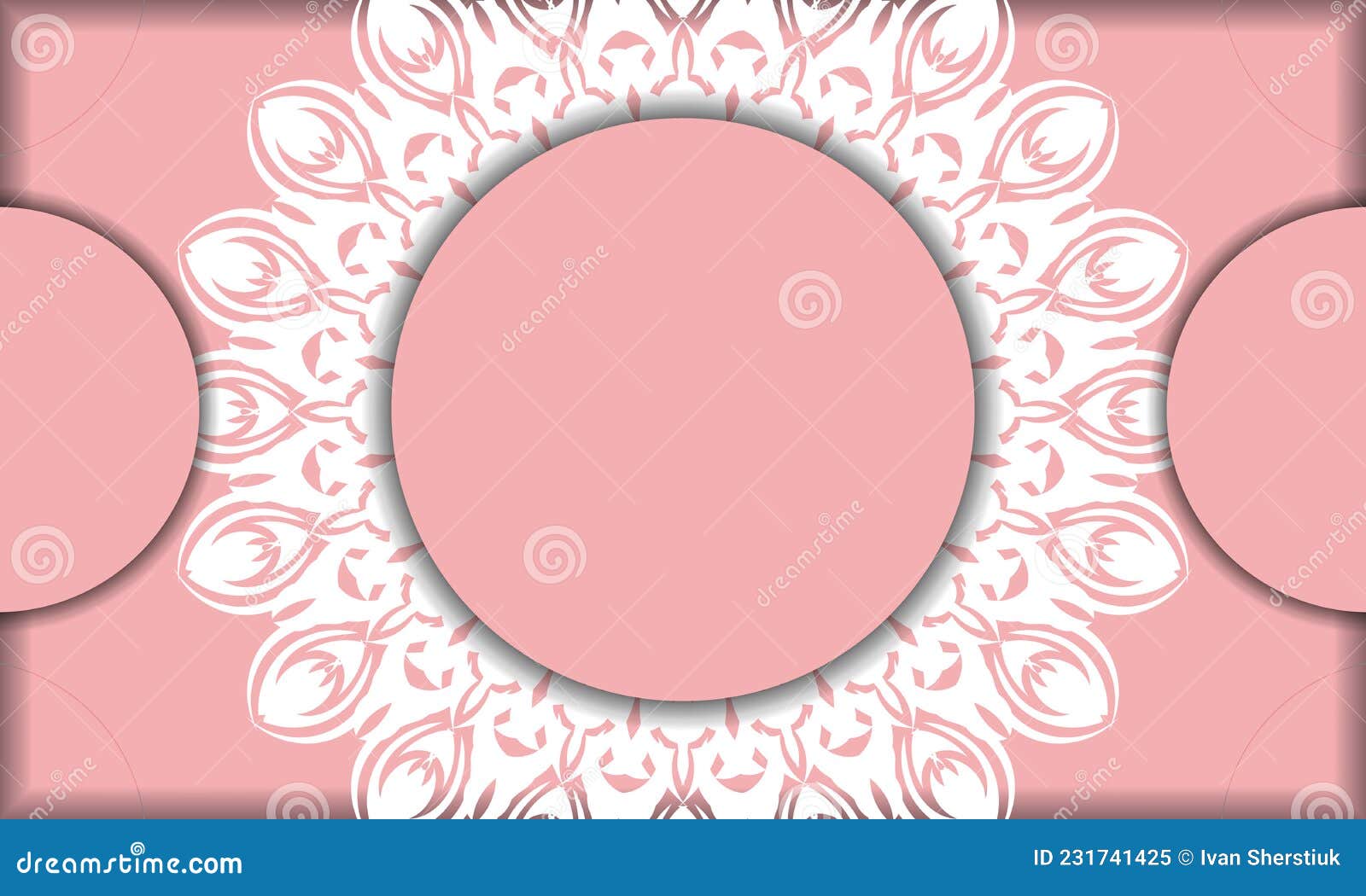 Pink Banner Template with Luxurious White Pattern and Space for Text ...