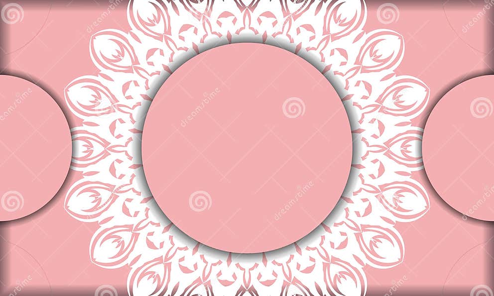 Pink Banner Template with Luxurious White Pattern and Space for Text ...