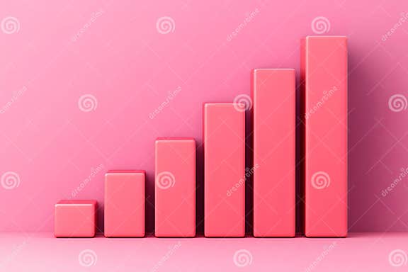 Pink Bar Graph with Upward Trend Symbolizes Economic Growth and Success ...