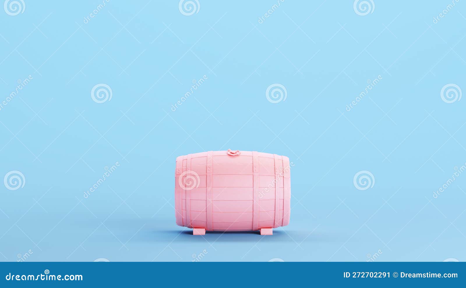 Pink Barrel Container Liquid Storage Kitsch Blue Background Stock ...
