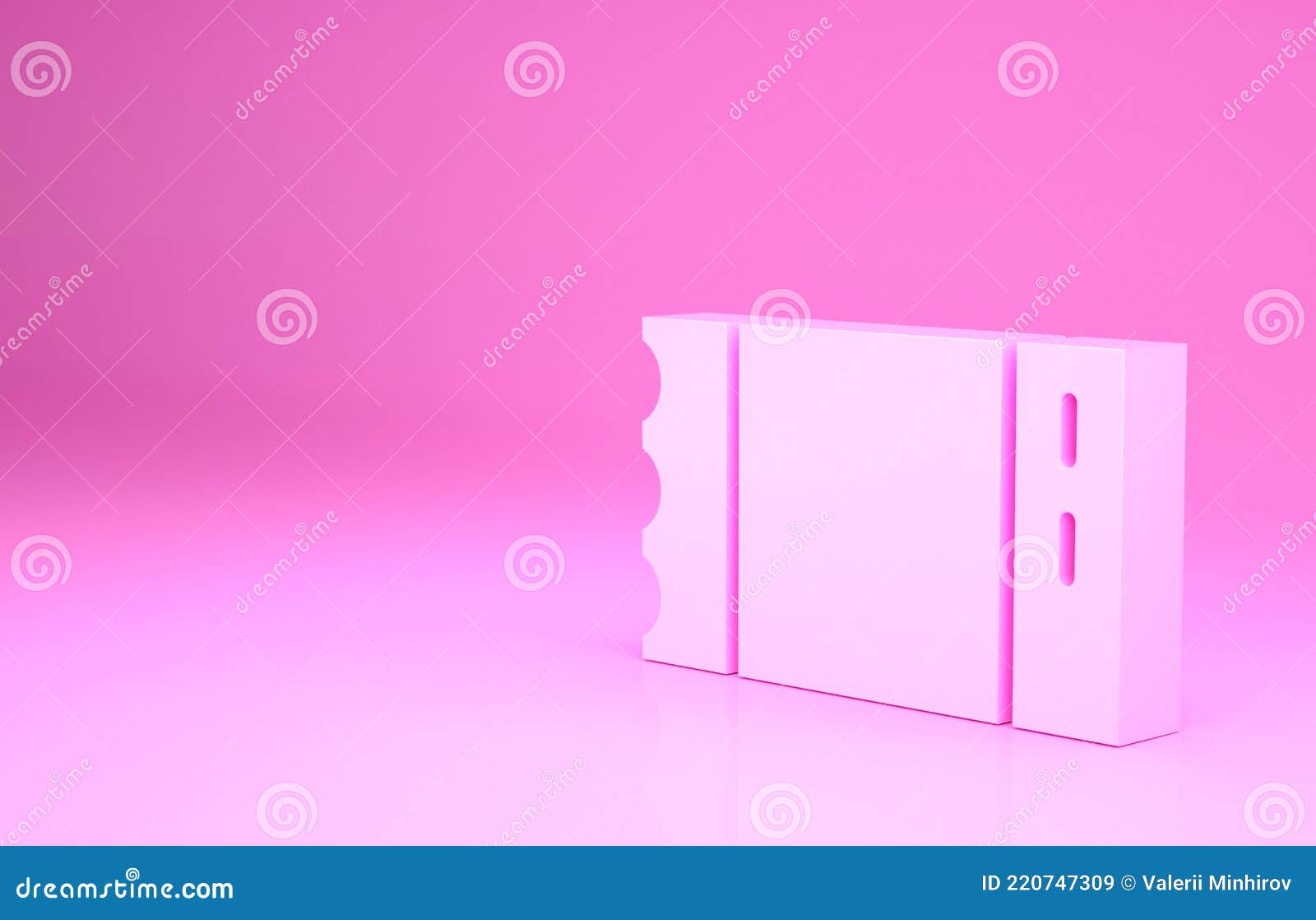 Pink Baseball Ticket Icon Isolated on Pink Background. Minimalism ...