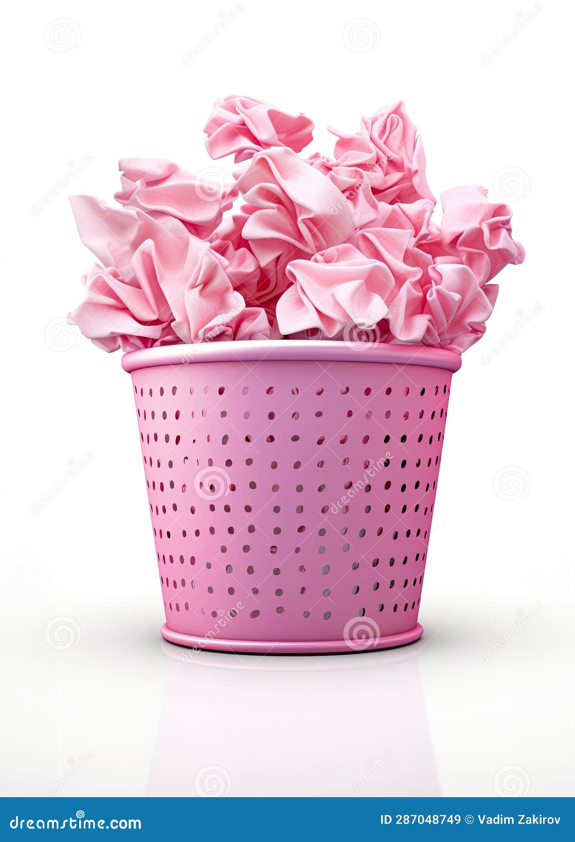 Pink Basket Full of Crumpled Pink Paper Stock Illustration ...
