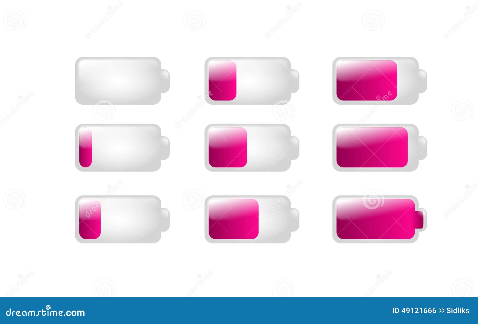 Battery Loading Steps Isolated On White Background, Smartphone App ...