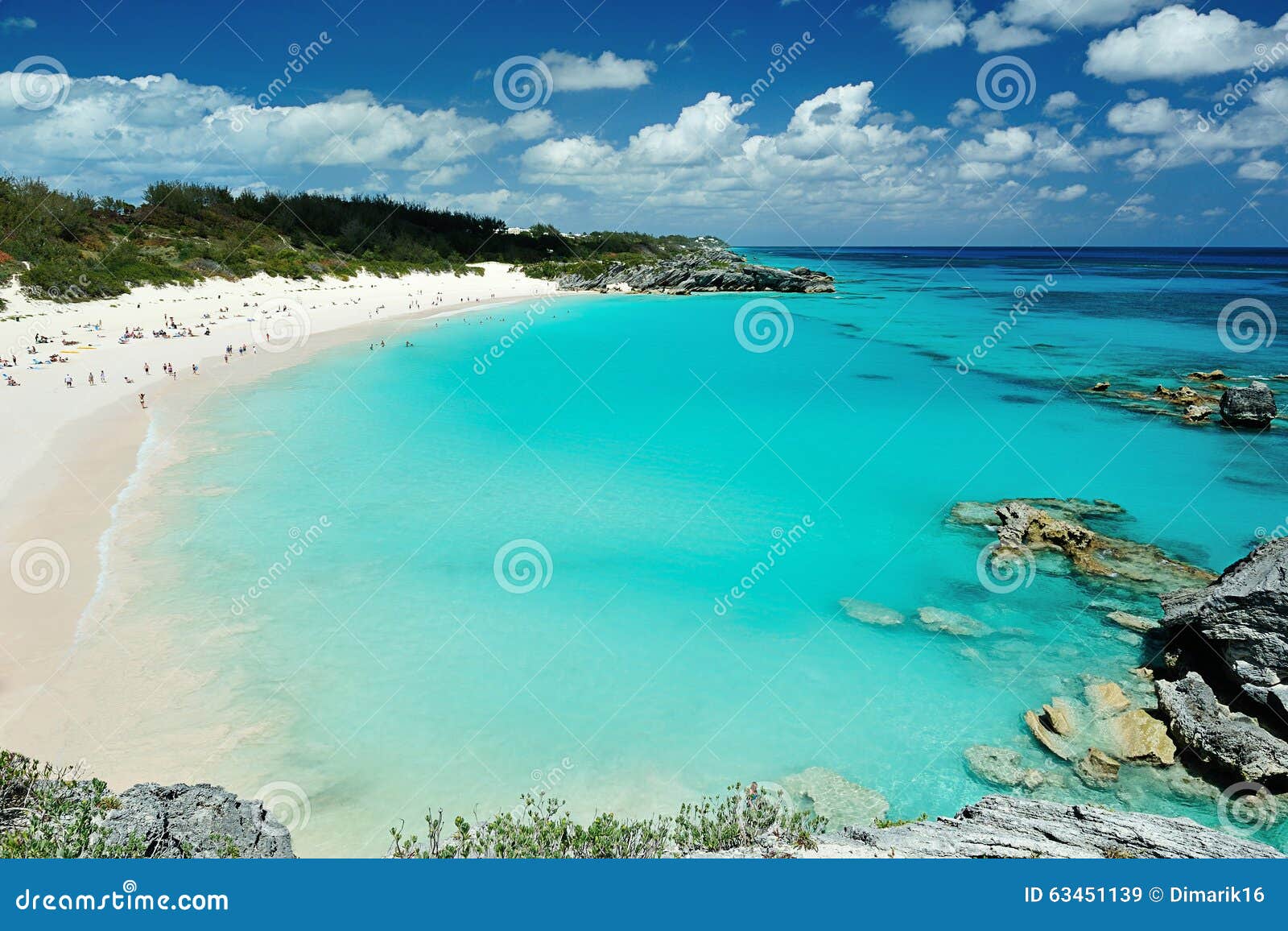 Pink Beach in Bermuda Islands Stock Image - Image of resort, water ...
