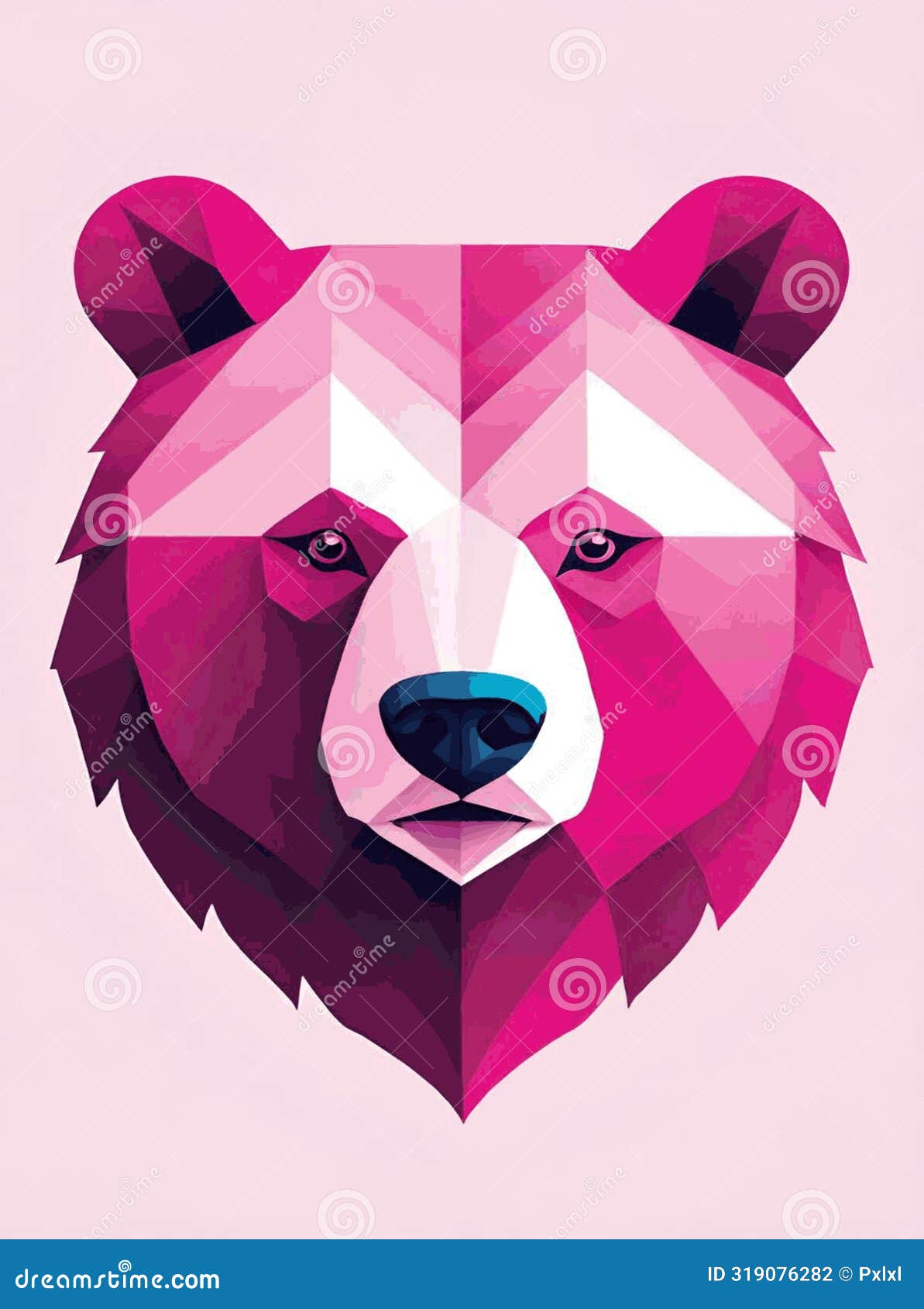 Pink Bear Face Vector Illustration for a Logo Stock Vector ...