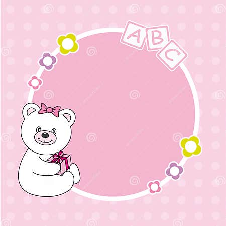 Pink bear framework stock vector. Illustration of congratulations ...