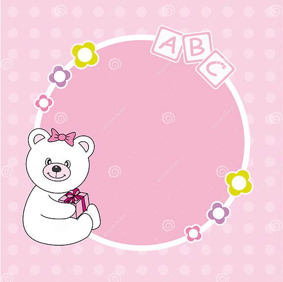 Pink bear framework stock vector. Illustration of congratulations ...